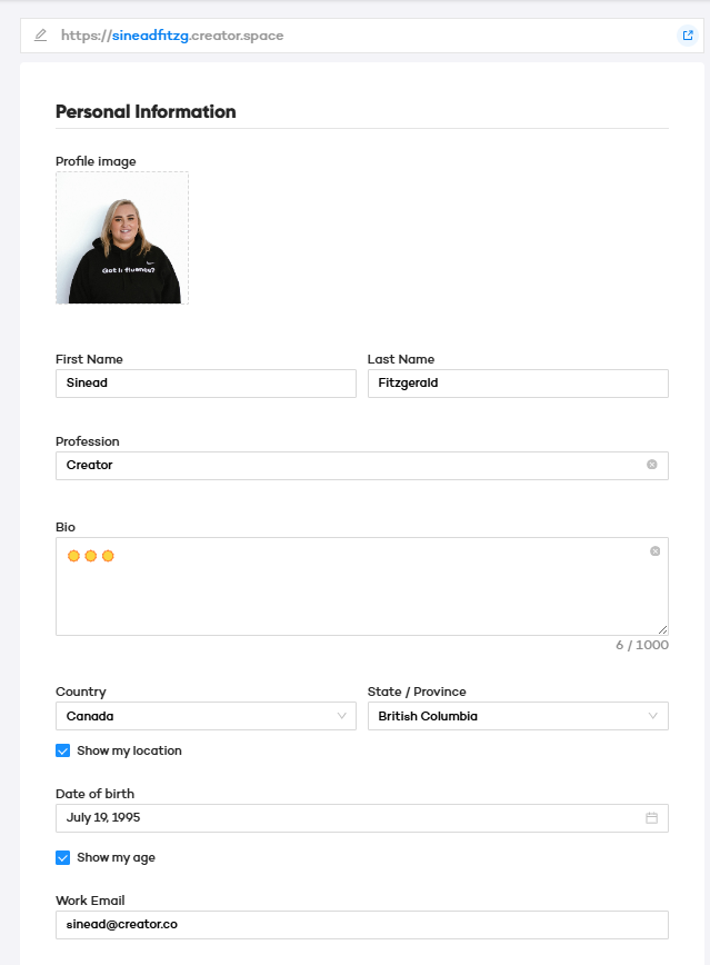 Setting up your Creator Profile – Help Center | Creators